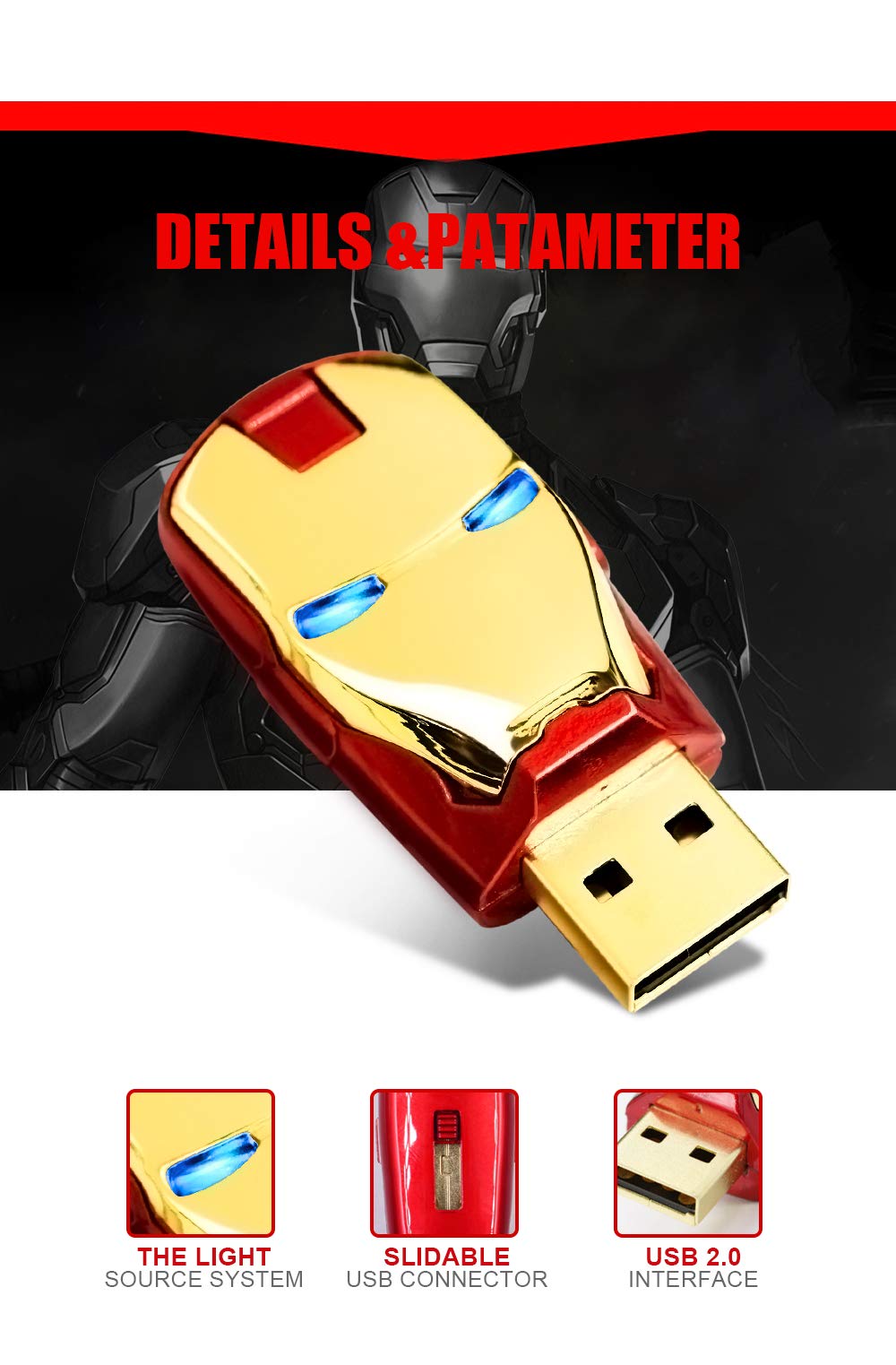 USB Flash Drive Cool Pen Drive 128gb 64gb 16gb 32gb 8gb Easy Storage Memory Card (128GB, Gold)