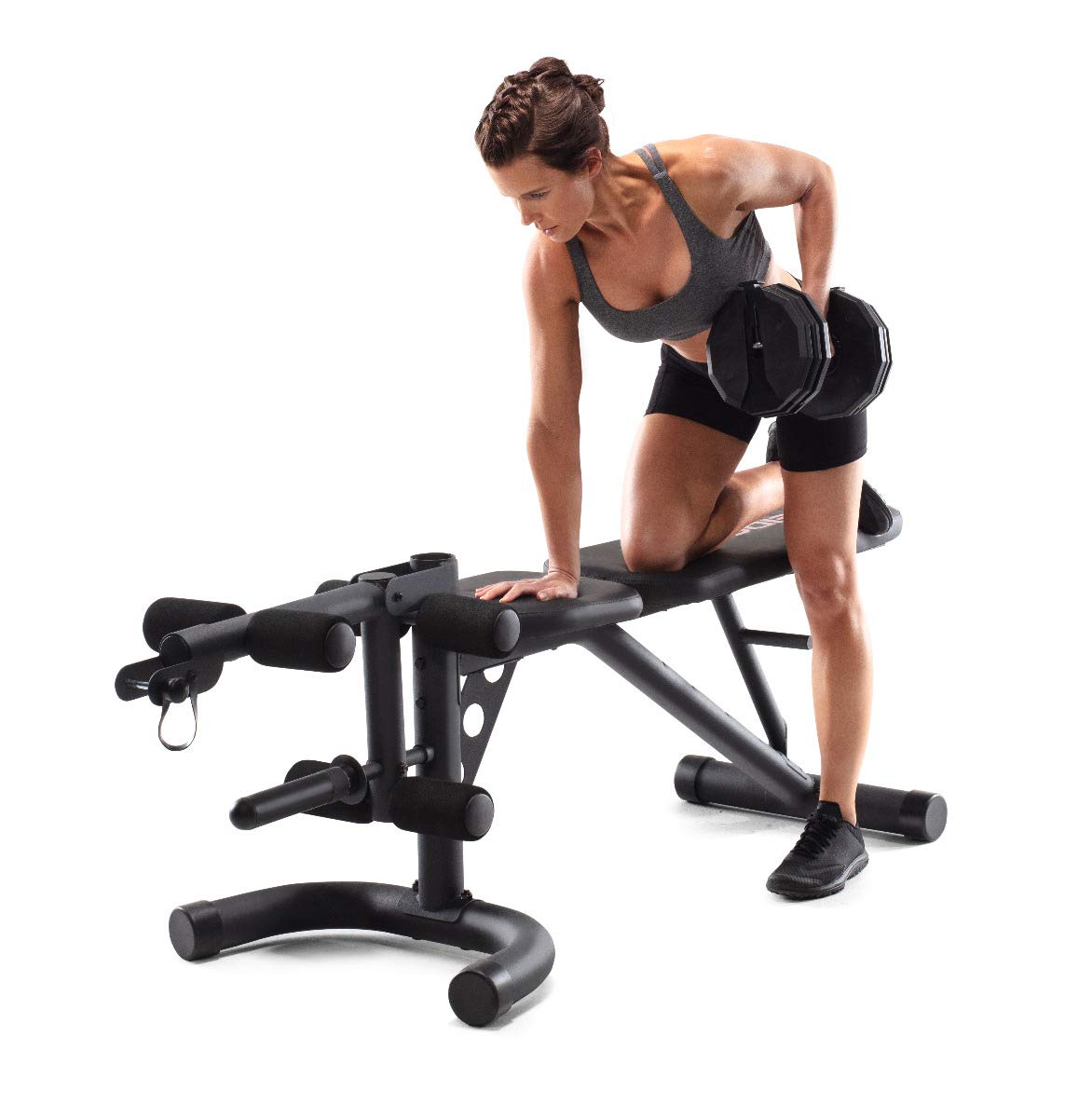 Weider XRS 20 Olympic Workout Bench with Independent Squat Rack and Preacher Pad