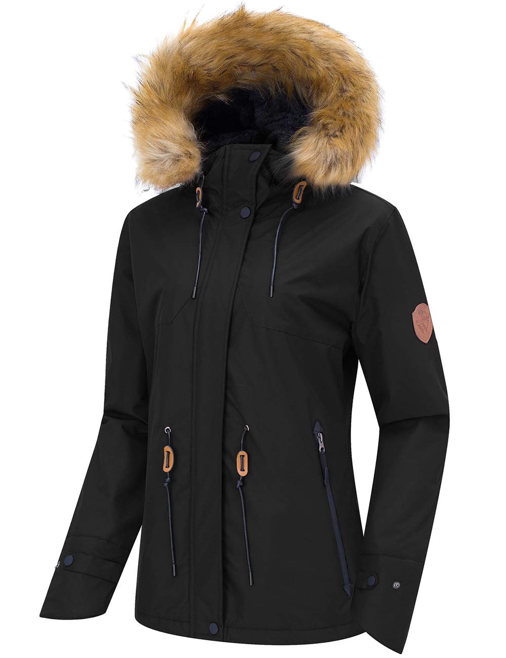 wantdo Women's Winter Coats Mountain Skiing Jacket Softshell Snowboarding Coat Dark Gray S