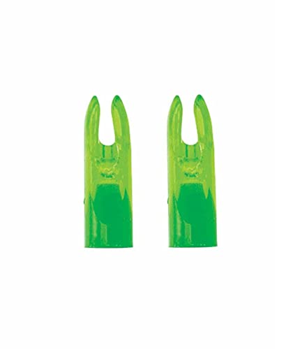 Truglo 5/16in Lightweight Waterproof High-Visible Durable Green Archery Arrow Replacement Nocks for Tapered Bowfishing Arrows, 6-Pack