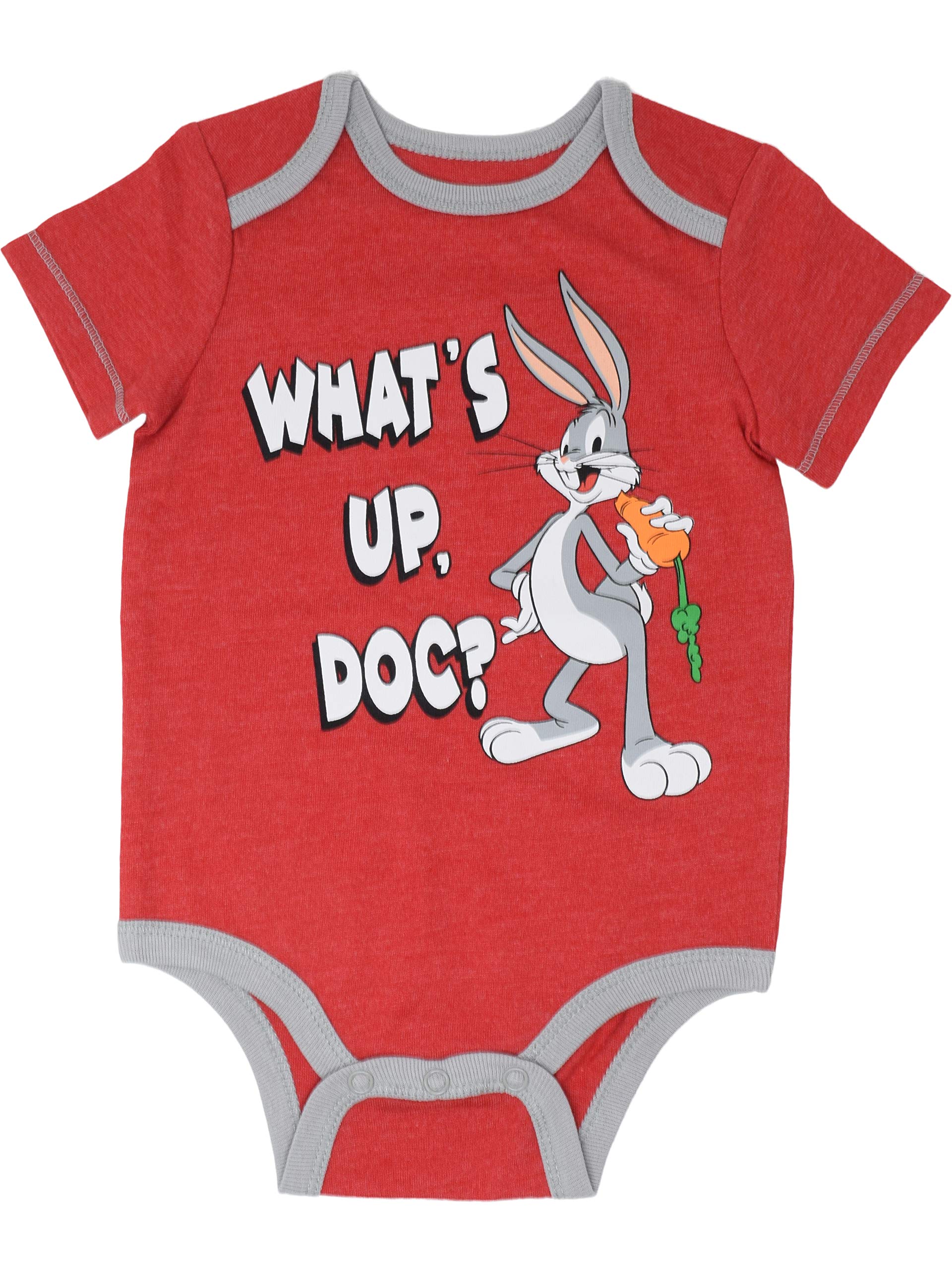 Warner Bros. Looney Tunes Baby Boys 3 Pack Bodysuits: Bugs Taz Marvin 0-3 Months