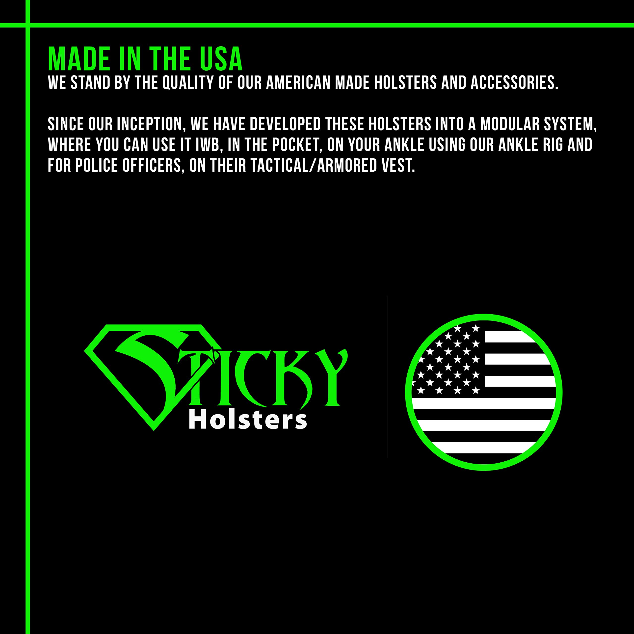 Sticky Holsters Taser Holster for Concealed Carry for Men and Women - Taser C2/Bolt - Can Fit Taser C2/Bolt - Ambidextrous Design, Inside Waistband (IWB) and Pocket Carry; Black