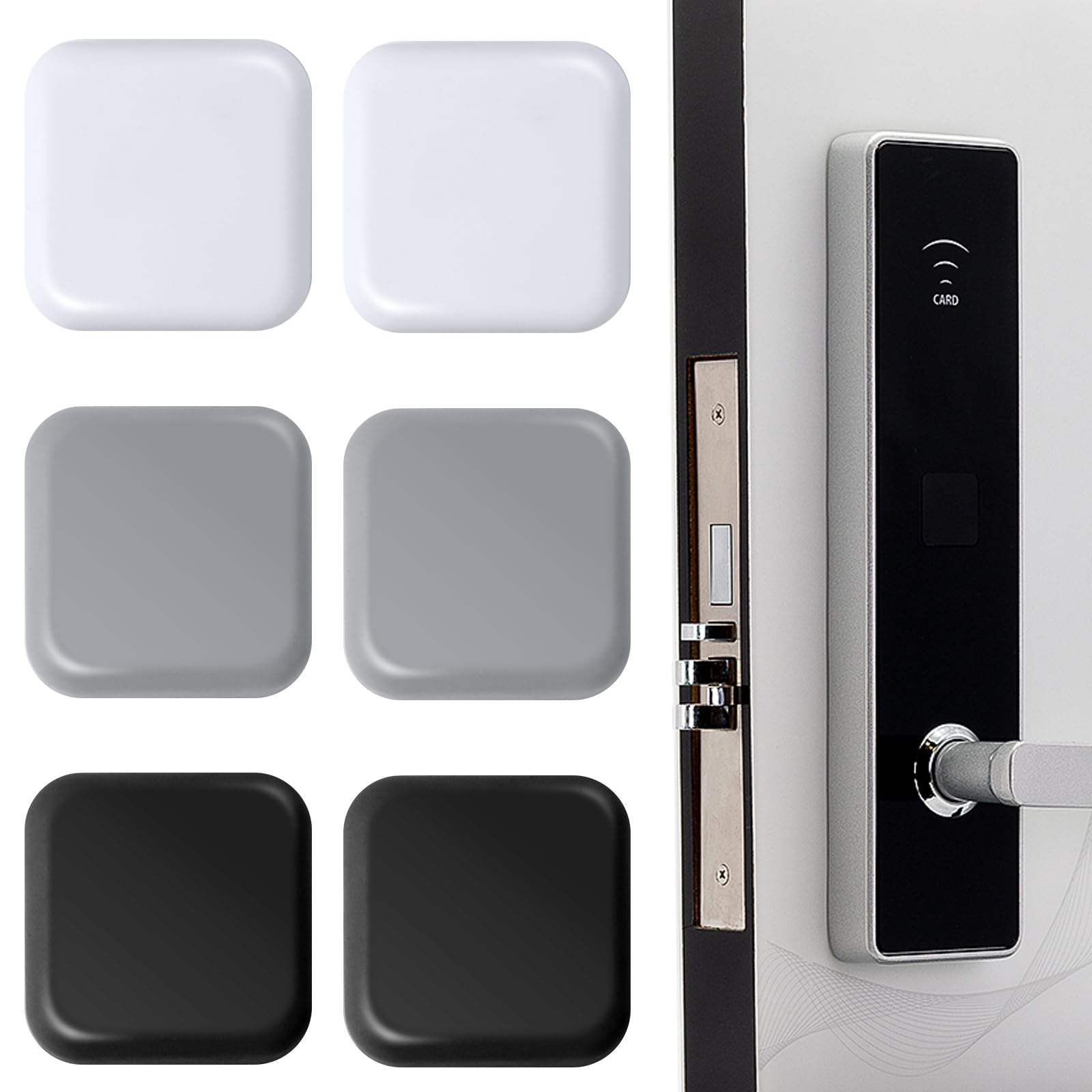 WLLHYF Door Stoppers Wall Protector, 6pcs Soft Silicone Self Adhesive Crash Pad Thickened Door Handle Bumper Door Knob Guard for Home Office Walls