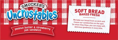 Smucker's Uncrustables Frozen Peanut Butter & Strawberry Jam Sandwiches, 4 Count, Thaw & Eat