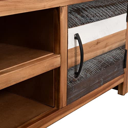 THYUOVAI TV Cabinet,Side Cabinet Entertainment Stand Storage cabine Lowboard Suitable for Living Room,Bedroom,Closet,Hallway,Foyer,Office Solid Acacia Wood 47.2"x13.8"x15.7"