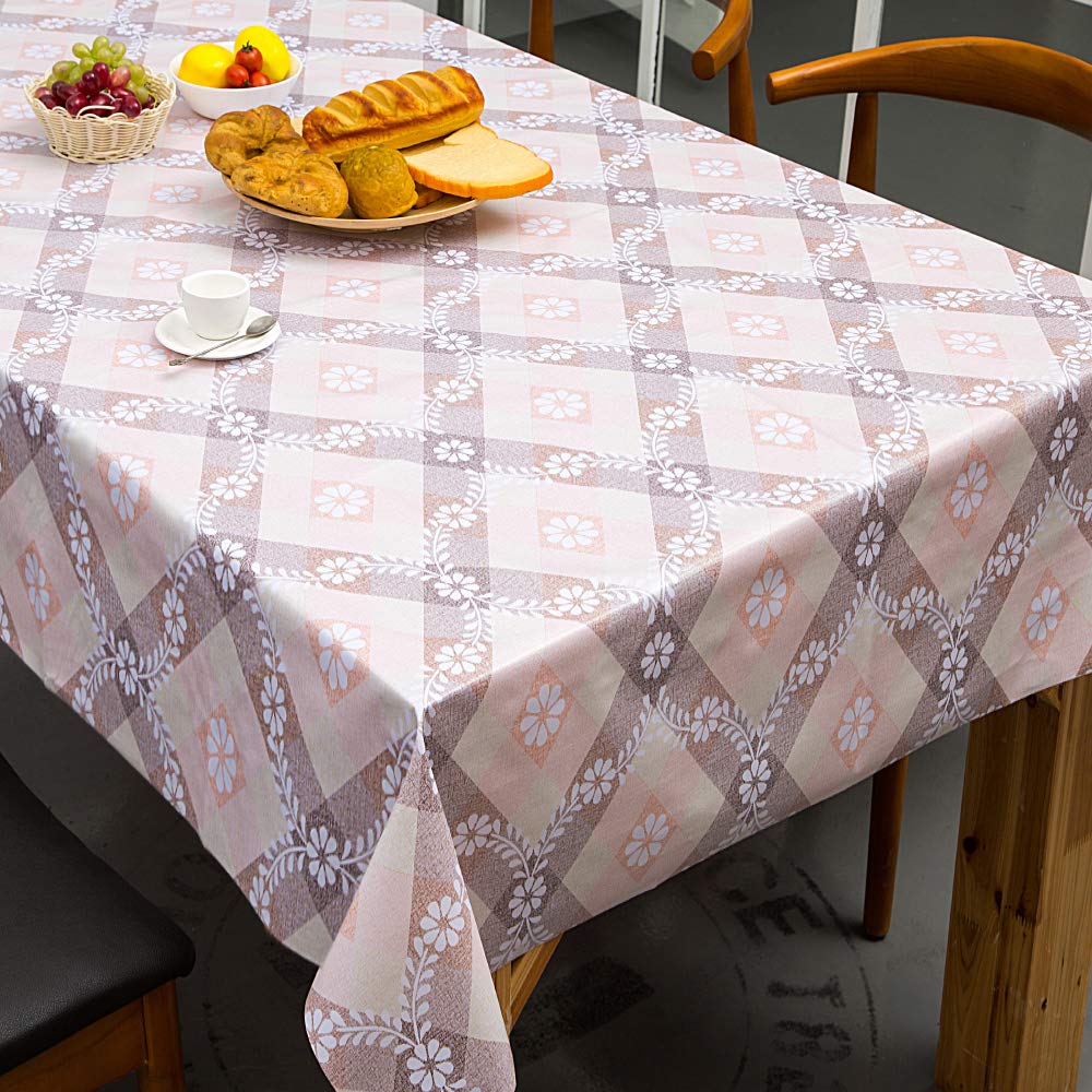 Tablecloth Vinyl Rectangle Waterproof, Stain Resistant Oilproof, Plastic PVC Heavy Duty Wipe Clean, for Kitchen Dinning Baby Outdoor Party Camping