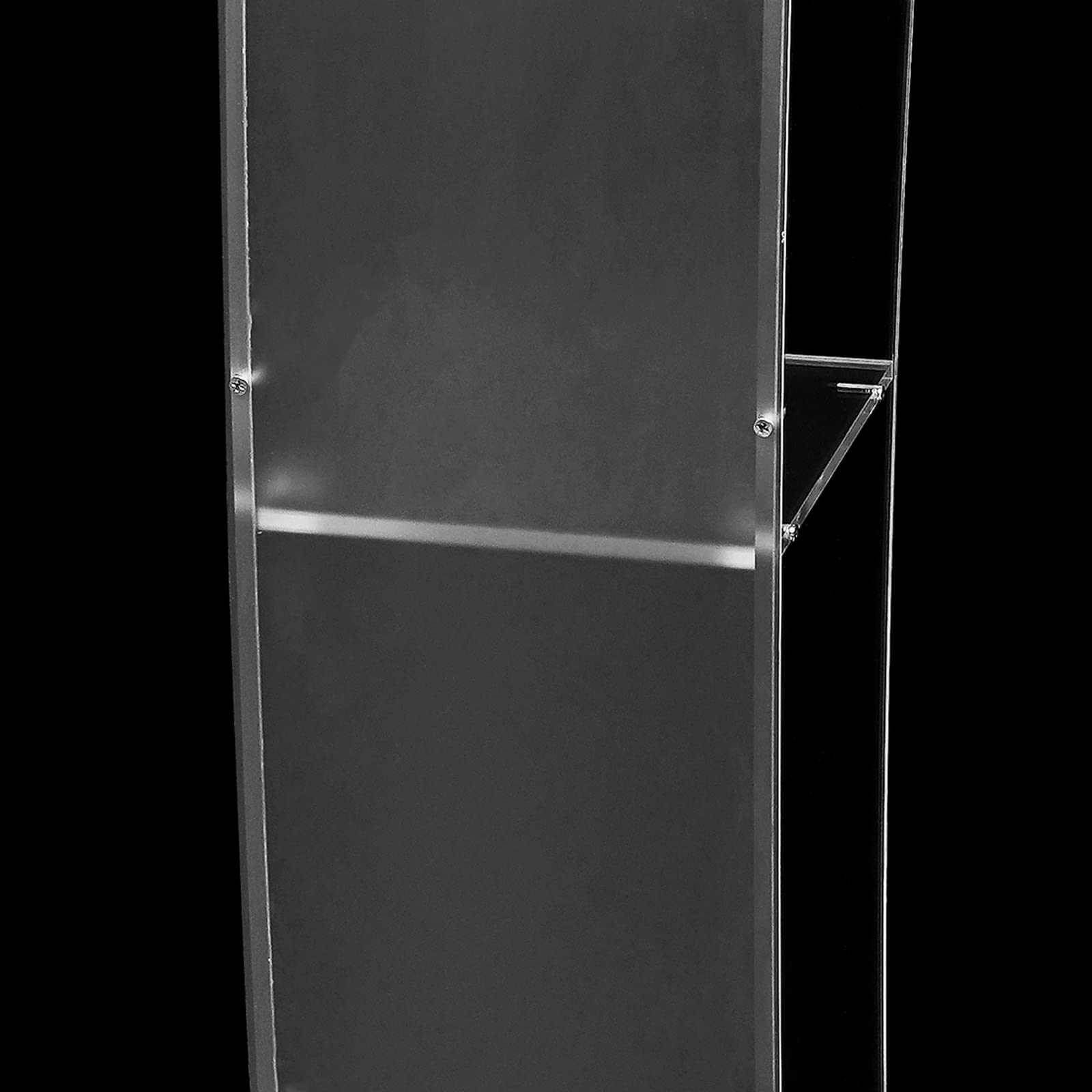 YIYIBYUS Mobile Detachable Acrylic Transparent Curved Podium for Speeches, Opening Ceremonies, Celebrations and Other Occasions,Countertop Size 60x40cm,Easy Assembly Required (Arc)