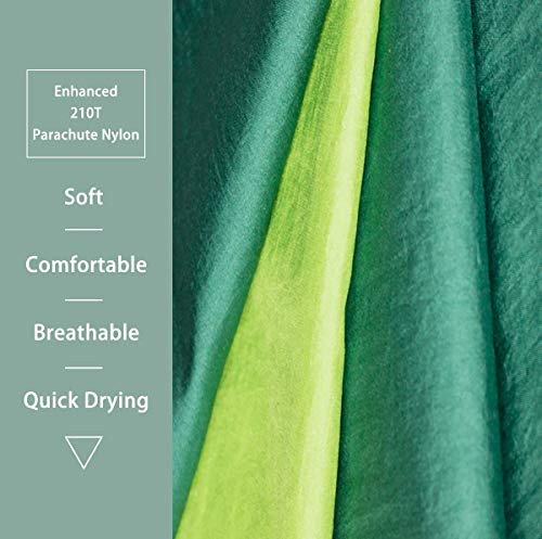 Sutekus Camping Double Hammock Ultralight Parachute Portable Hammocks for Hiking Camping Backpacking (Dark Green/Green)