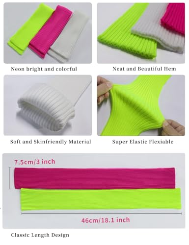 v28 Women 80s Party Warm Costume Marathon Knit Long Socks Leg Warmers (46mixi)