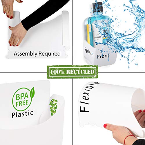 Wallniture Origami Multiuse Small Toy Storage Bin Organizer Caddy, Recycled Plastic, White, Set of 3, Assembly Required