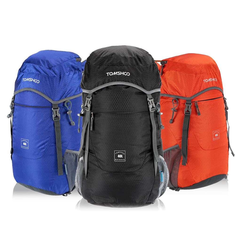 TOMSHOO 40L Ultra Lightweight Backpack Waterproof Backpack Nylon Backpack Foldable Outdoor Backpack for Hiking/camping/Cycling