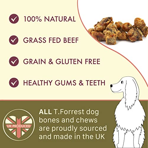 T. Forrest Beef Tail Marrow Dog Bones 4" (9 Pack) Natural Grass Fed Made in UK
