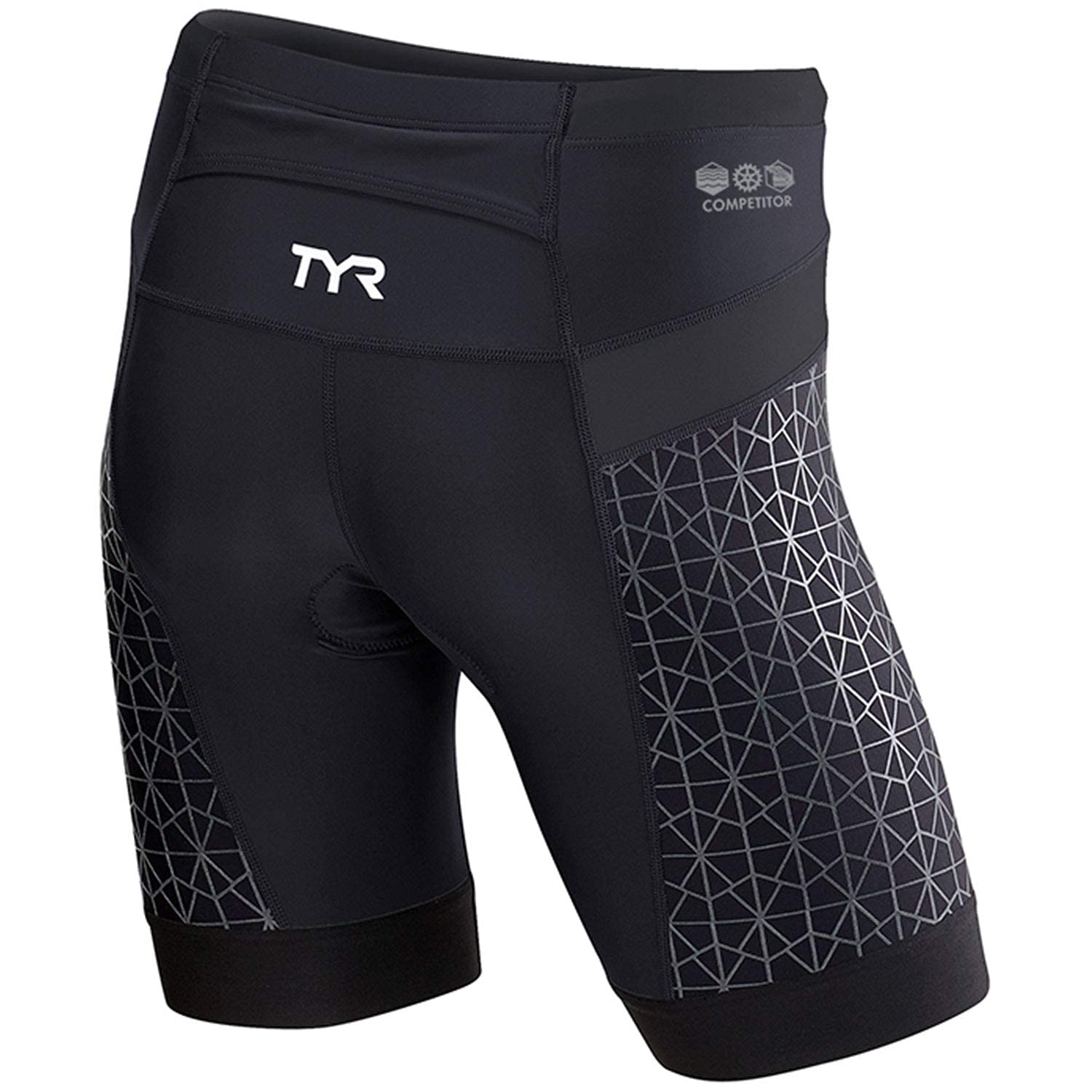TYR RNCOM6A22L M 9In Comp Tri Short Black/Black L
