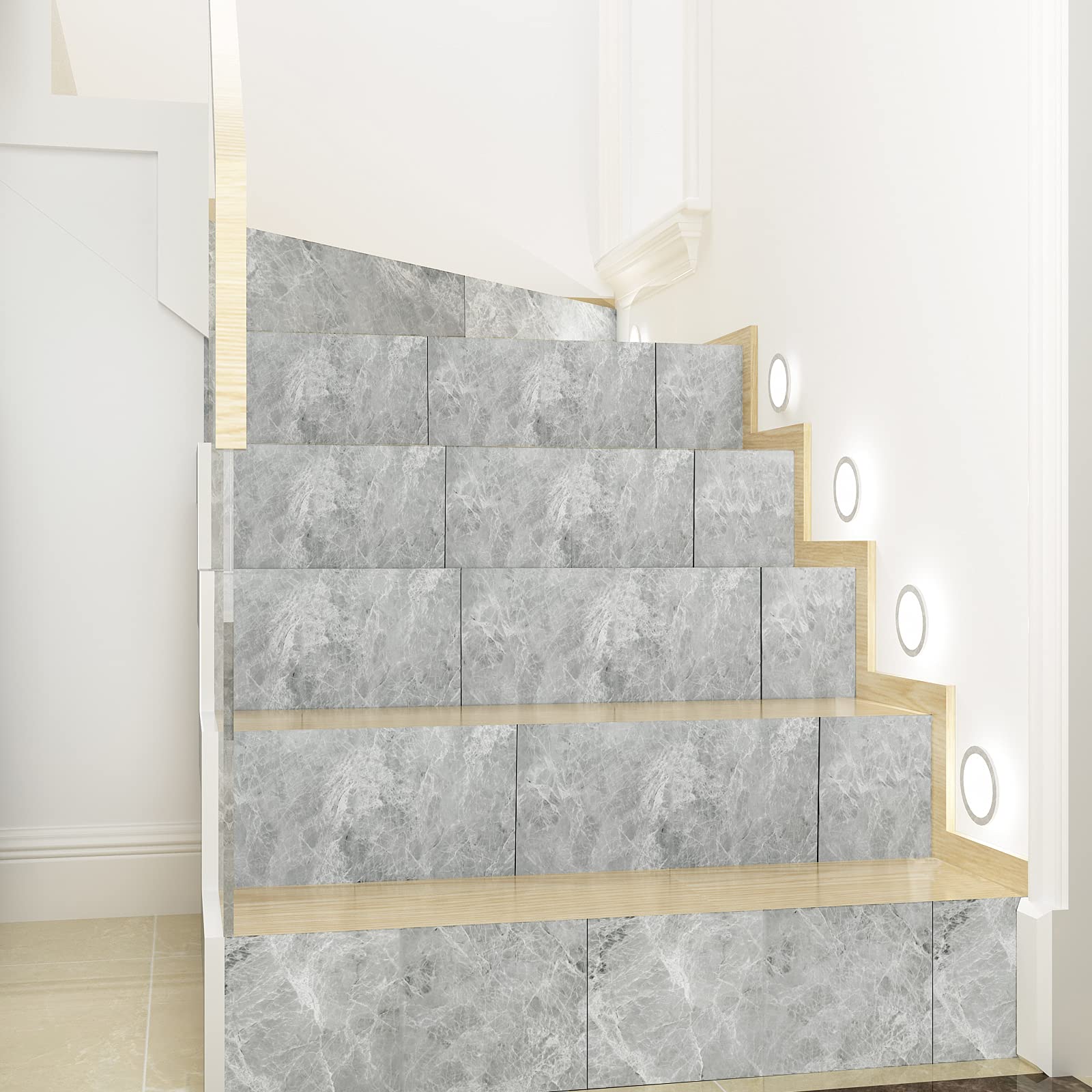 VEELIKE Dark Grey Marble Peel and Stick Floor Tile 12"x24" Waterproof Vinyl Flooring Tiles Self Adhesive Removable Stick on Tiles Stickers Flooring for Bathroom Kitchen Bedroom Garage Decor 24 Pack
