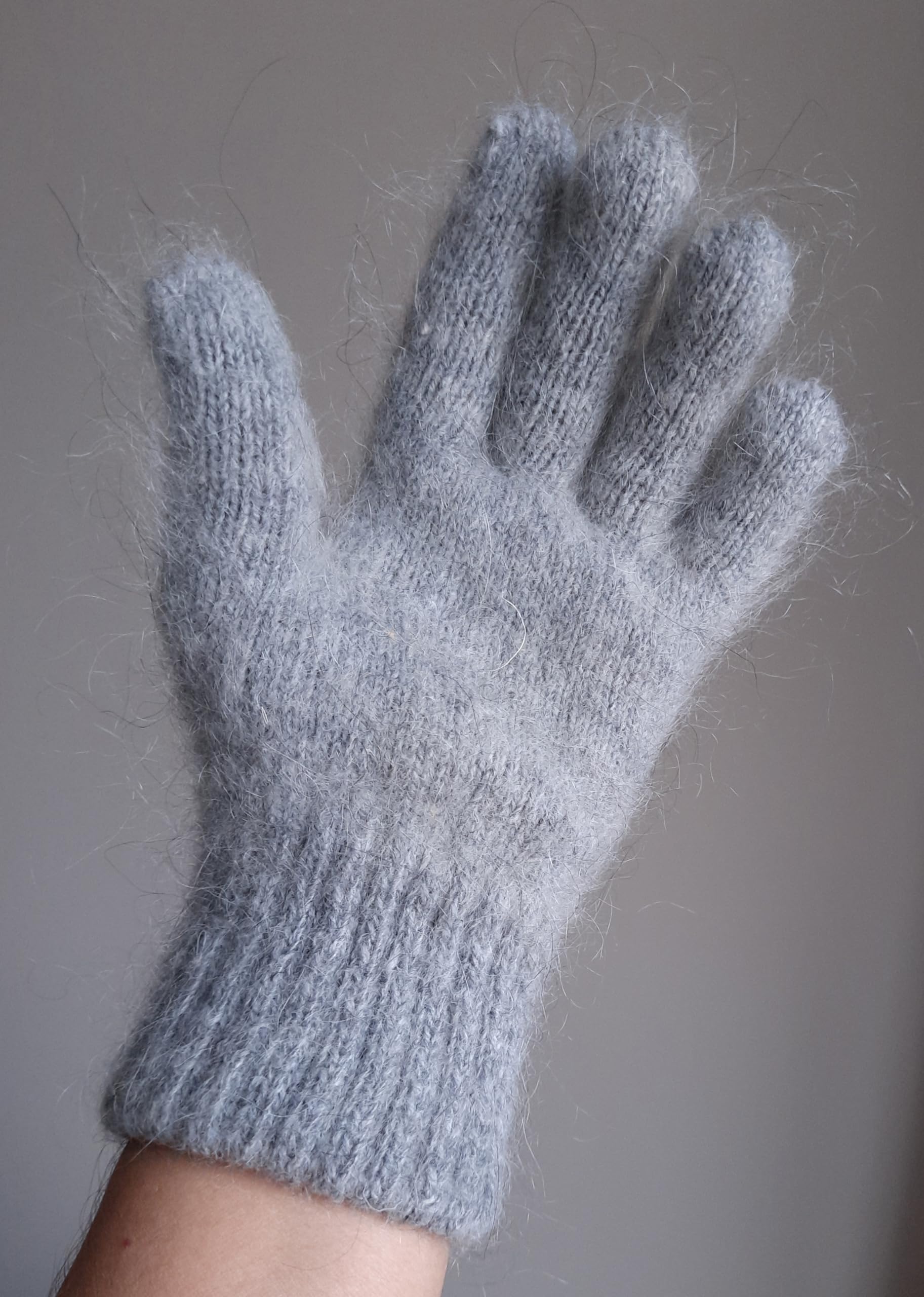 Warm Wool Gloves for Winter/Knitted Gloves with Goat Down for Women and Men (Large)