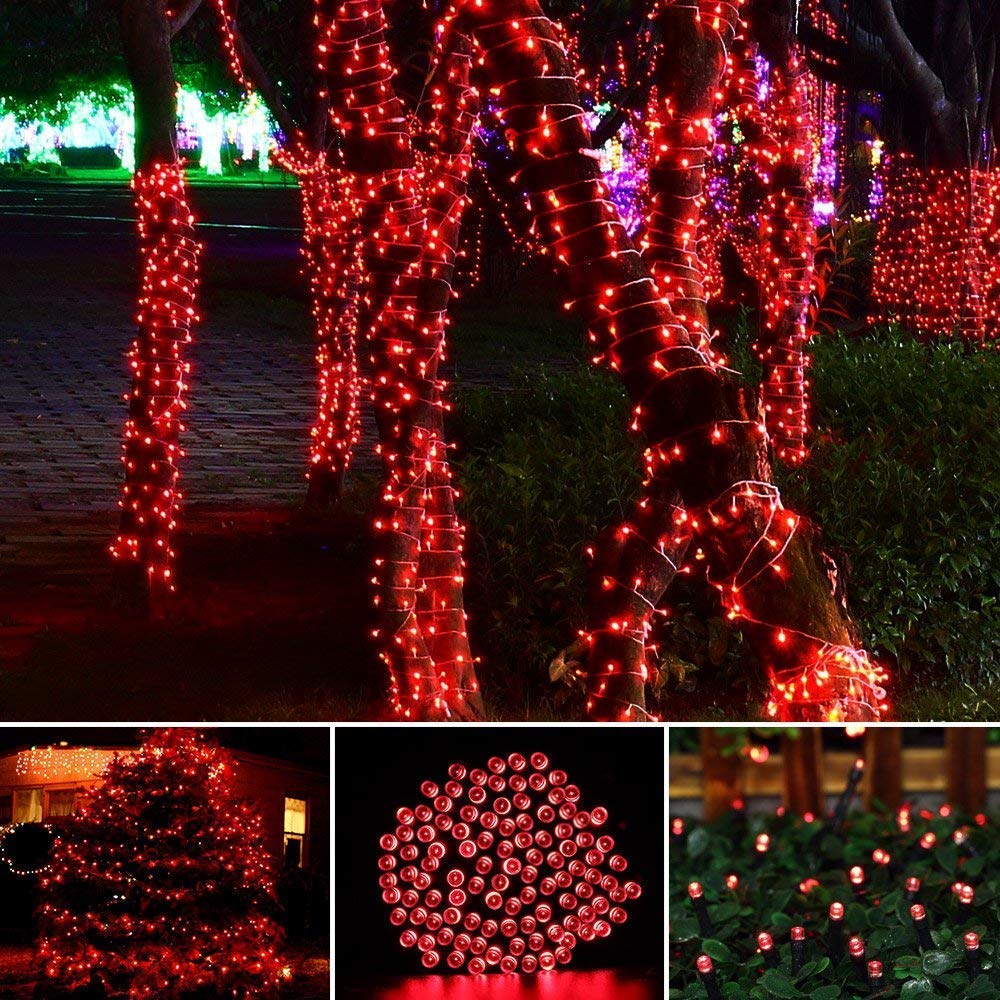 Toodour Solar String Lights, 2 Packs 72ft 200 LED 8 Modes Outdoor String Lights, Waterproof Solar Fairy Lights for Garden, Patio, Fence, Holiday, Party, Balcony Decorations (Purple)