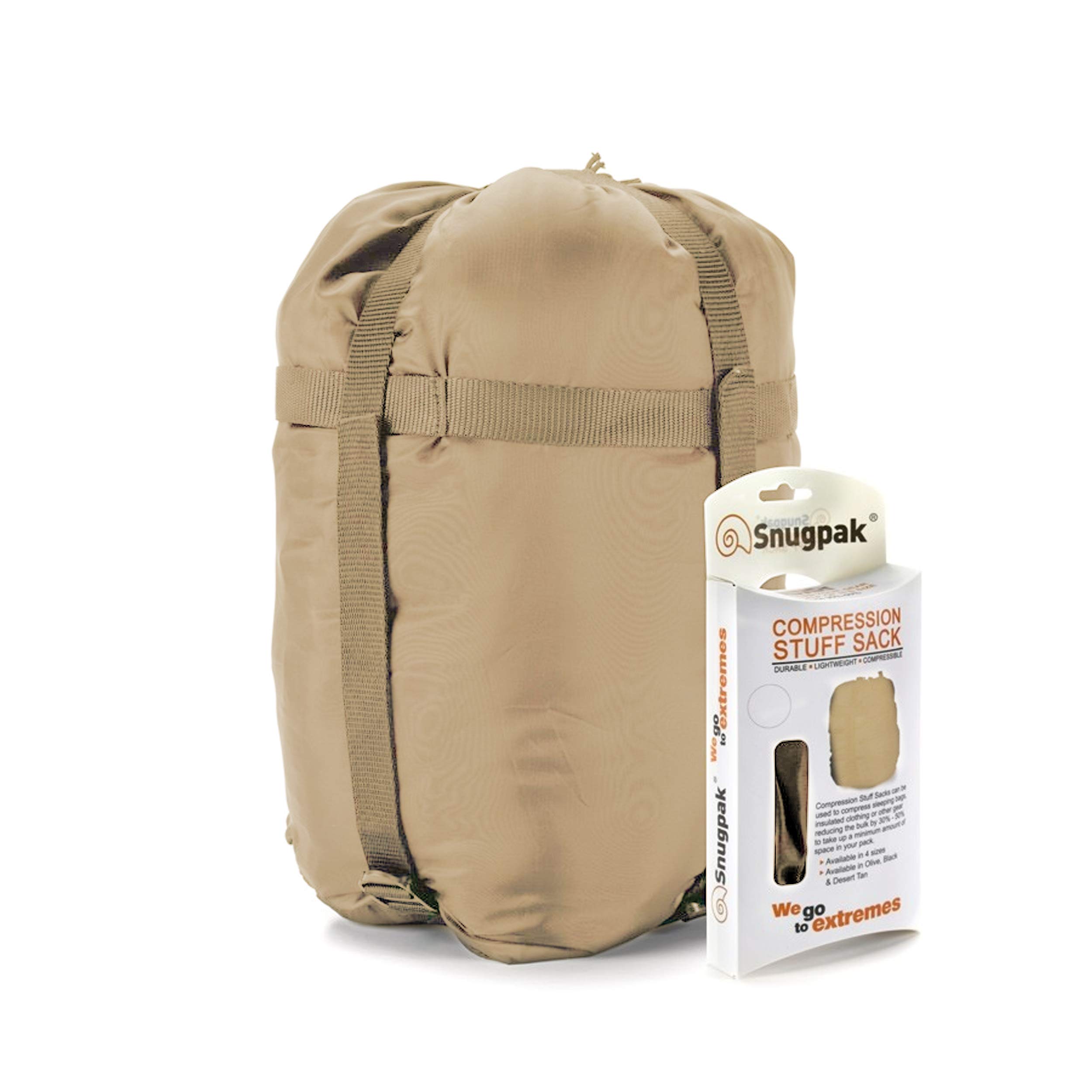 Snugpak Compression Stuff Sacks for Sleeping Bags or Clothing, Small, Black