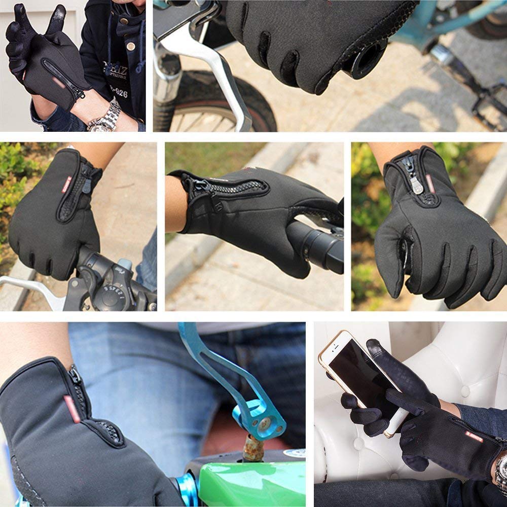 YYGIFT Touch Screen Gloves Outdoor Sports Winter Gloves Wind-Stopper for Men Women (Updated Version-Black, M)