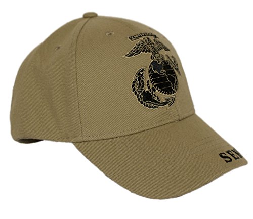 U.S Marine USMC Semper Fi Logo Eagle Embridered Cap Hat Beige