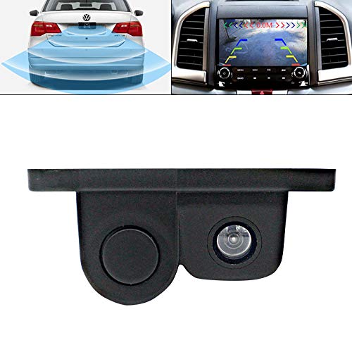 Vehicles Backup Camera System with Radar Parking Sensor Buzzer, Waterproof 12V Cars Reversing Reverse Rear View Camera, 170 Degree Wide View HD Camera