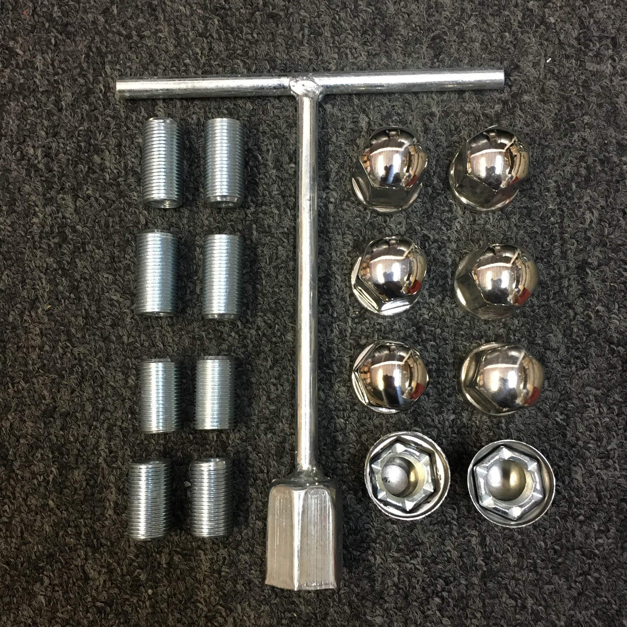 Velospinner Set of 4 Wheel Simulators 19.5" Dually for 2005-2021 Ford F450 F550 10 Lug Stainless Steel Dually Simulators
