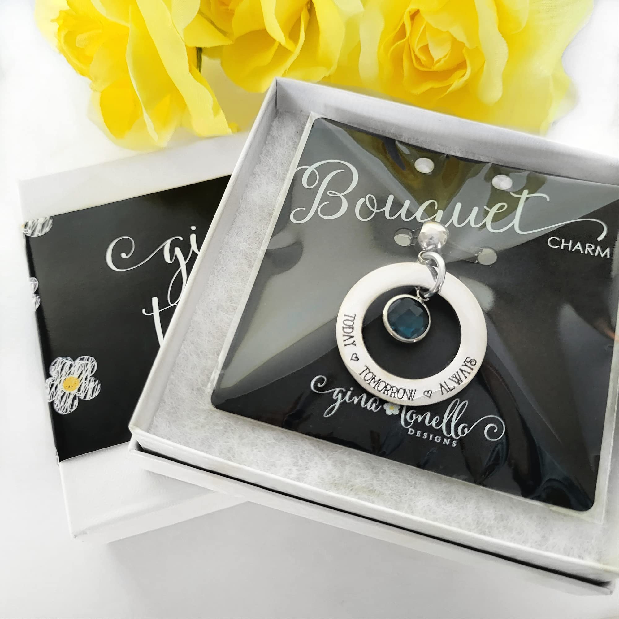 Something Blue Bridal Bouquet Charm Gift for Bride