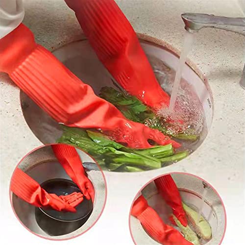 VEMMIO Cleaning Glove Soft String Kitchen Dishwashing Gloves Thickened Dishwashing Gloves Garden Cleaning Protective Gloves (Color : Yellow, Size : Medium)