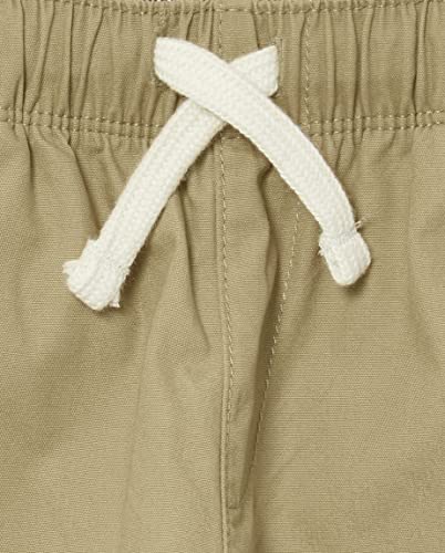 The Children's Place Baby Boys' and Toddler Stretch Pull on Jogger Pants, Flax/New Navy 2 Pack, 9-12 Months