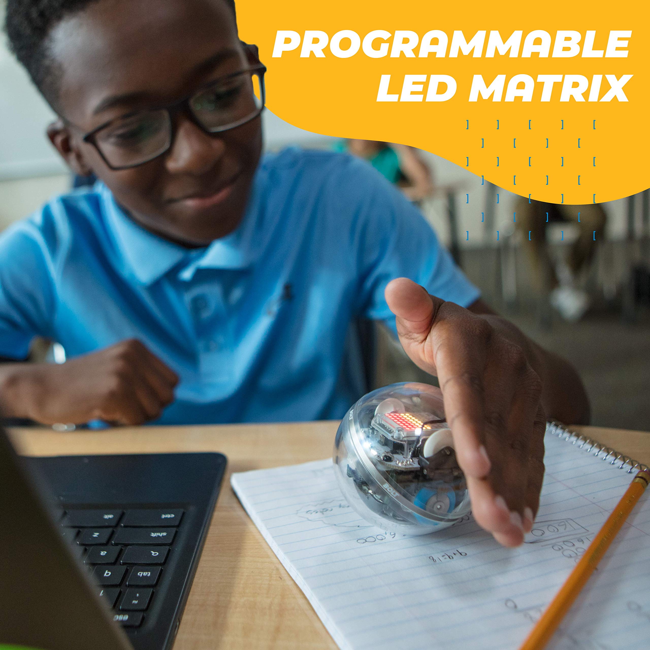 Sphero Bolt - Coding Robot Ball - Beginner to Advanced Programming - Ages 8+ - Learn to Code 3 Ways: Draw, Blocks, Javascript - Programmable Sensors - LED Matrix - Durable and Waterproof Design