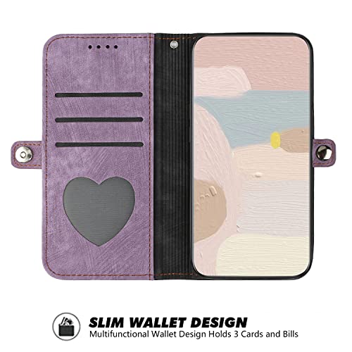 WATSKY for Oppo A57/REALME V23/A77 5G/A57E 4G/A57S 4G/A77 4G/1+Nord N20 SE 4G Contrast Flip Phone Case Purple