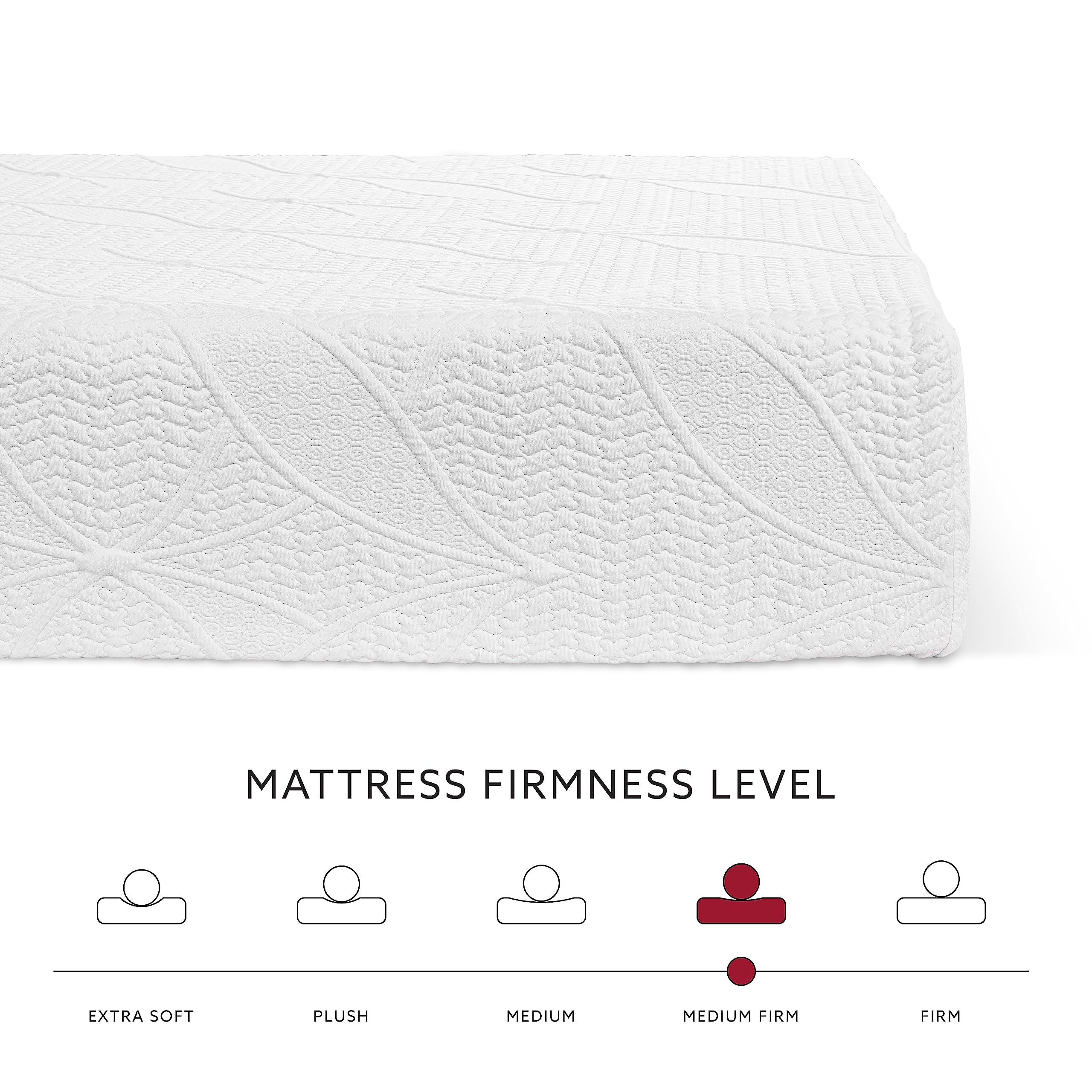 SWISSLUX 12-Inch Queen Size Mattress, iCOOL Tech and Cooling Gel Infused Medium Plush Memory Foam Mattress, CertiPUR-US Certified, Bed-in-a-Box, White, Queen Size (80" L x 60" W x 12" H)