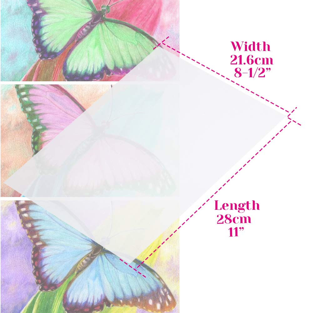 Vellum Paper, Cridoz 50 Sheets Vellum Transparent Paper 8.5 x 11 Inches Translucent Clear Paper for Printing Sketching Tracing Drawing Animation Wedding Invitations
