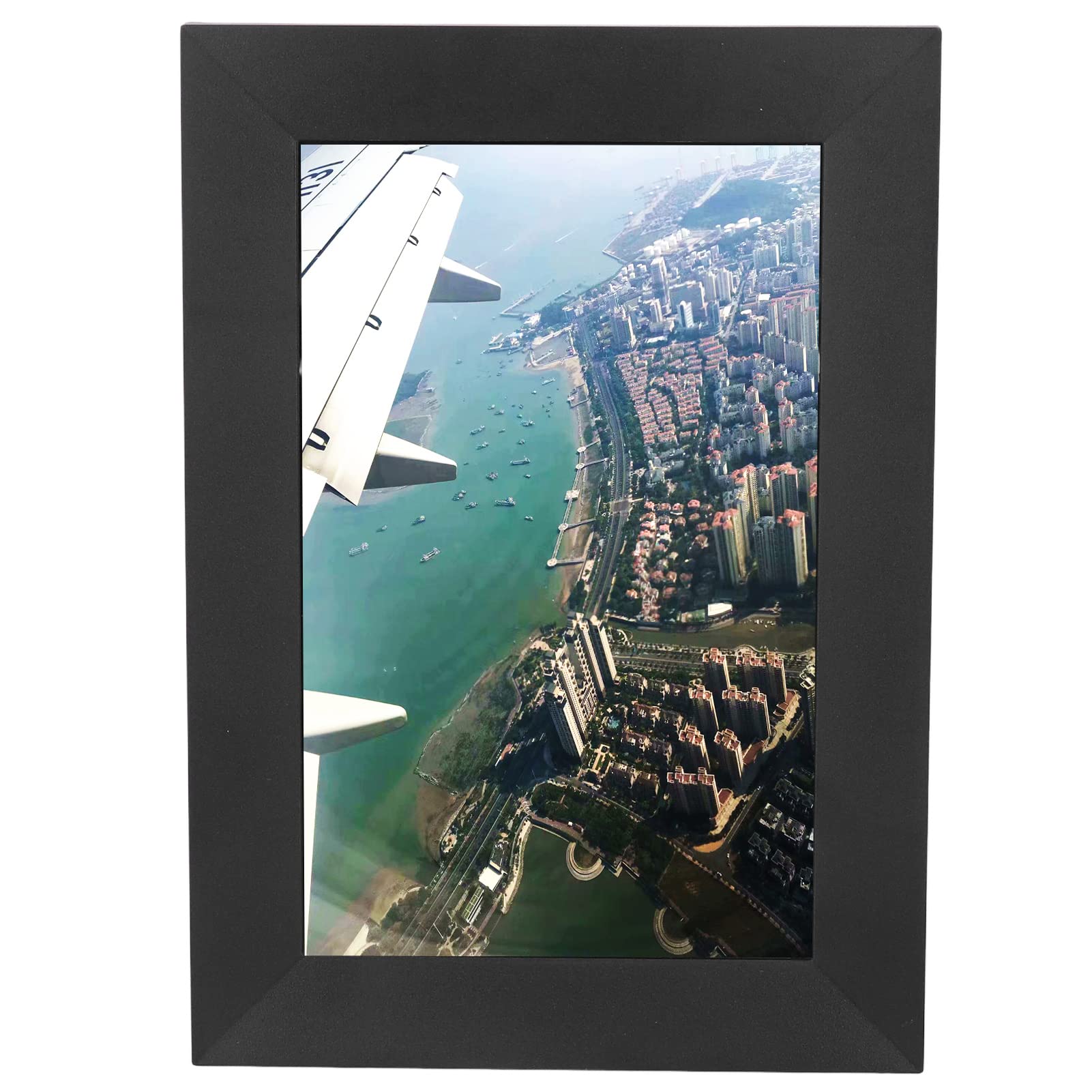 WiFi Digital Photo Frame, Music Playing 8 Inch Electronic Album HD Touch Screen Auto Rotation for Home (US Plug)