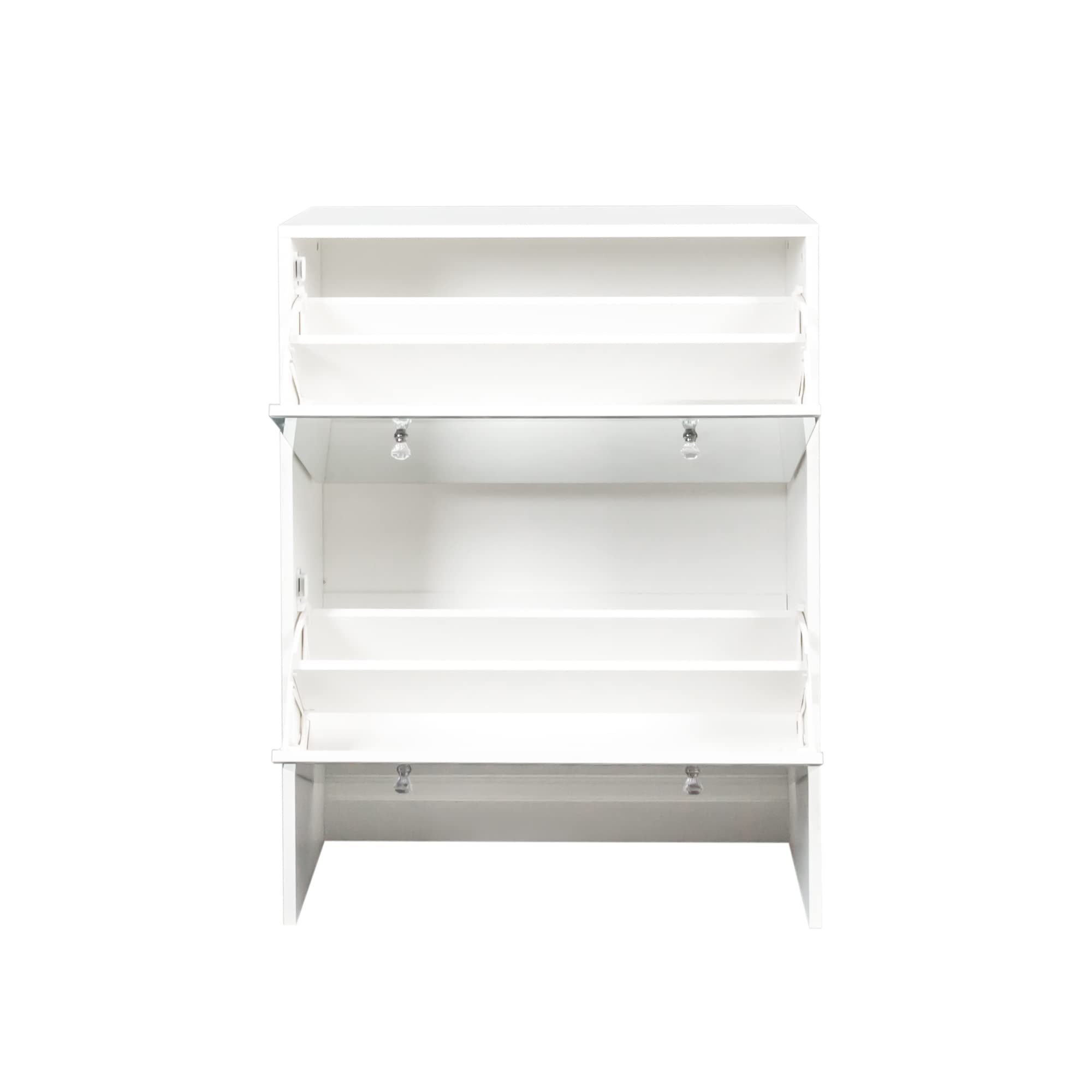 UFINEGO Shoe Organizer Cabinet Shoe Cabinet with Mirror Doors 2-Tiers Shoe Storage Cabinet with Mirror Doors Say Goodbye to Messy Floors and Hello to Tidy Spaces with Shoe Storage Solution