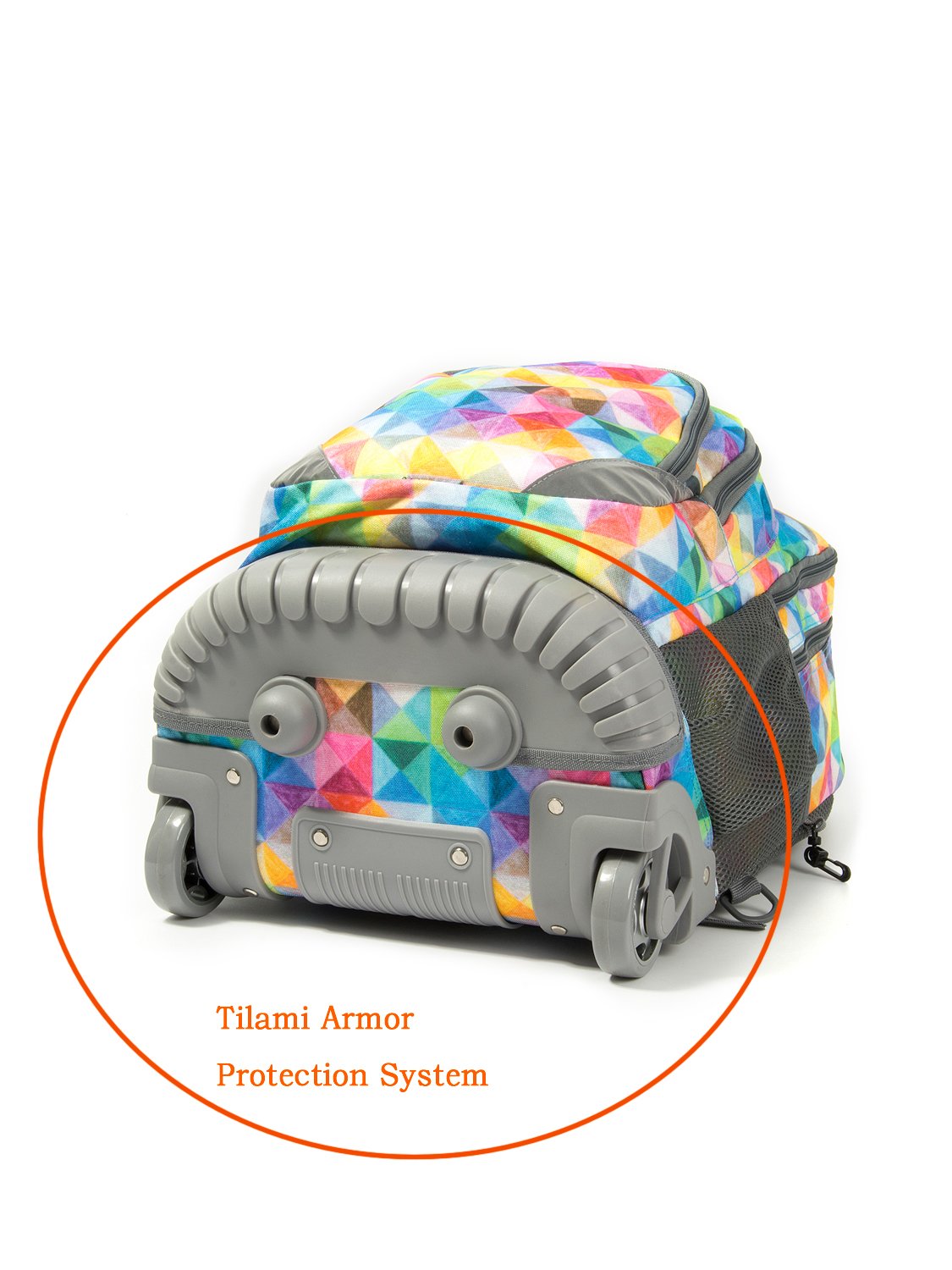 Tilami Rolling Backpack Armor Luggage School Travel Book Laptop 18 Inch Multifunction Wheeled Backpack Students