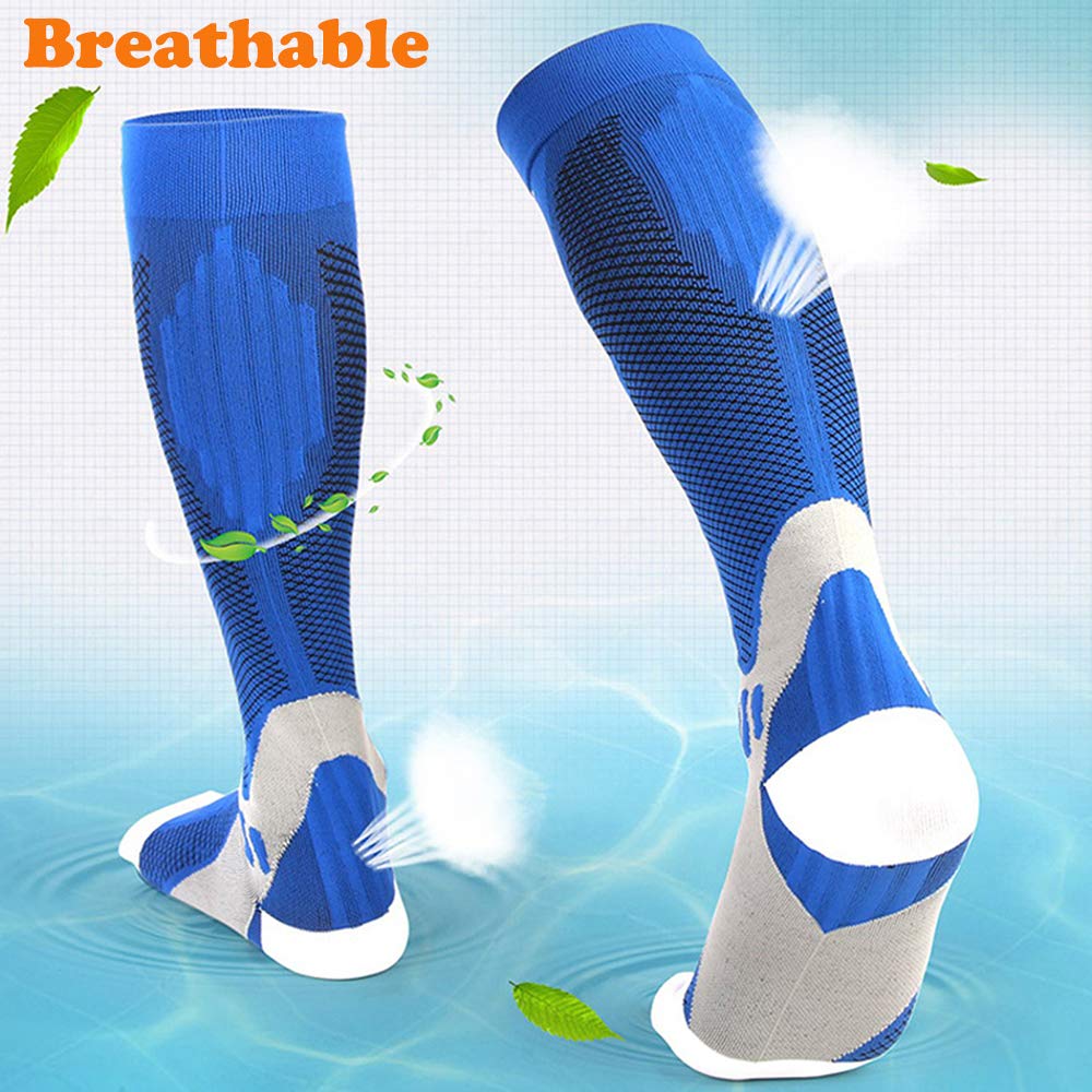Wetopkim Compression Socks for Women & Men (4 Pairs) 20-30 mmHg Best for Athletic, Running,Flight Travel,Cycling(L/XL)