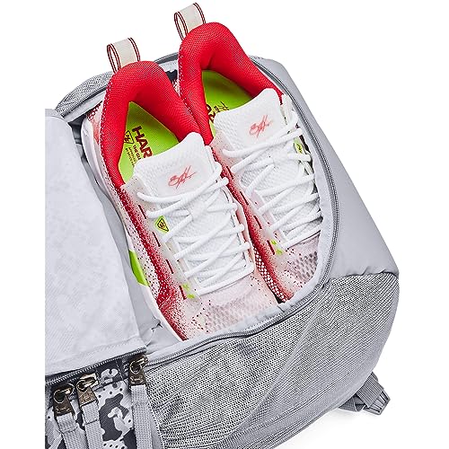 Under Armour Unisex-Adult Utility Baseball Backpack Print, (036) Steel / / Metallic Gold, One Size Fits All