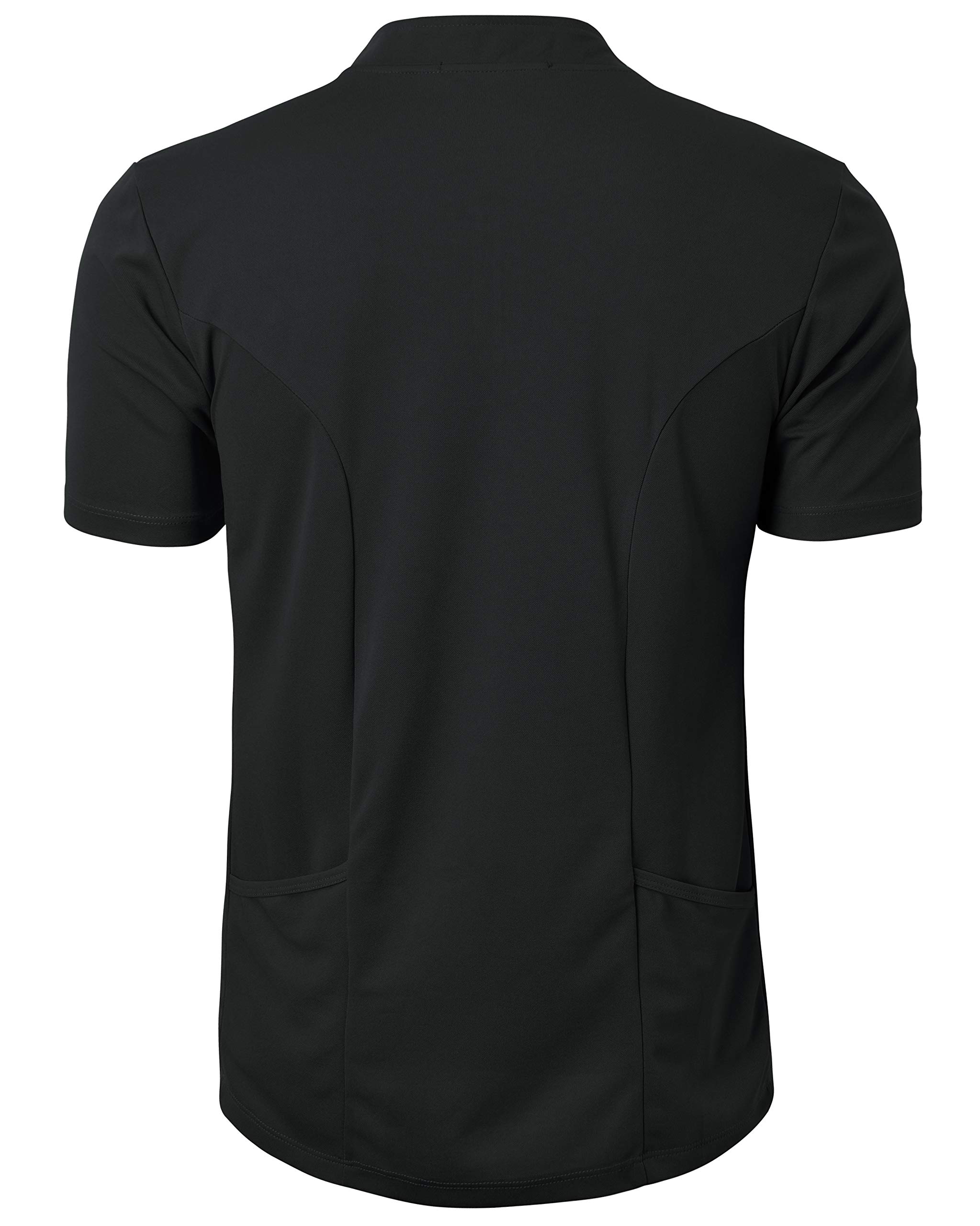 TAPULCO Mountain Bike Shirts for Men, Quick Dry Tech 1/4 Zip Pullover 2 Rear Pockets Moisture Wicking Breathable Sport Shirt Black Large