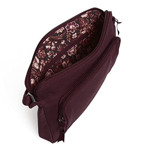 Vera Bradley Women's Cotton Little Hipster Crossbody Purse With RFID Protection, Mulled Wine, One Size