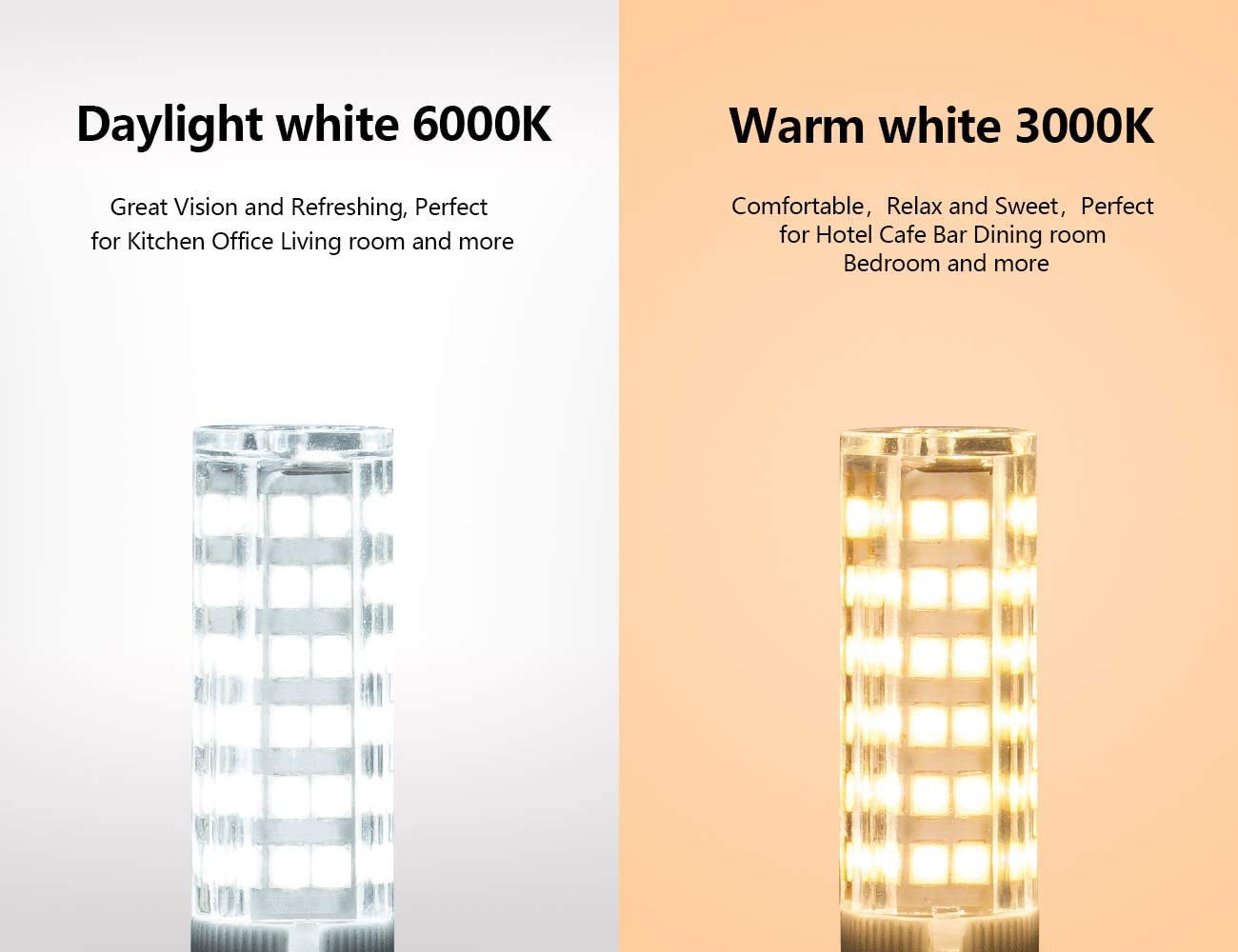 T4 G8 LED Light Bulbs JCD Xenon, for Under Counter Kitchen Lighting,Microwave Light G8 ,GY8.6 for Halogen GE Oven Parts Kitchen Light Replacement AC 110v-130v (4W-2-Pack) (Warm White)