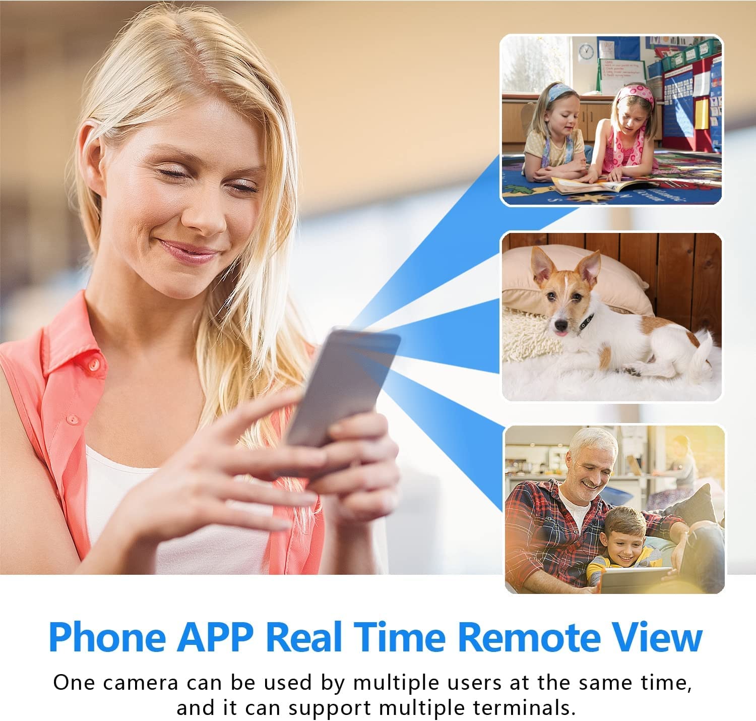 Wireless WIFI Home Security Camera Body Indoor Outdoor Surveillance Room Camera 1080P HD With Night Vision, Motion Detection Phone Application built-in battery Cat dog camera for home security pet