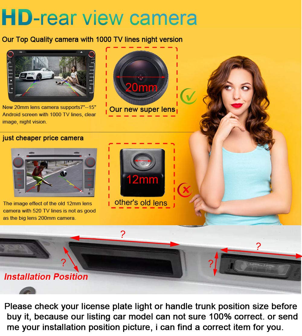 Super HD CCD Sensor Vehicle 20mm 170 Wide Angle Night Vision Rear View IP68 Reverse Backup Camera for Honda Accord/Acura TSX/Pilot/Civic EK/Civic FD/Odyssey