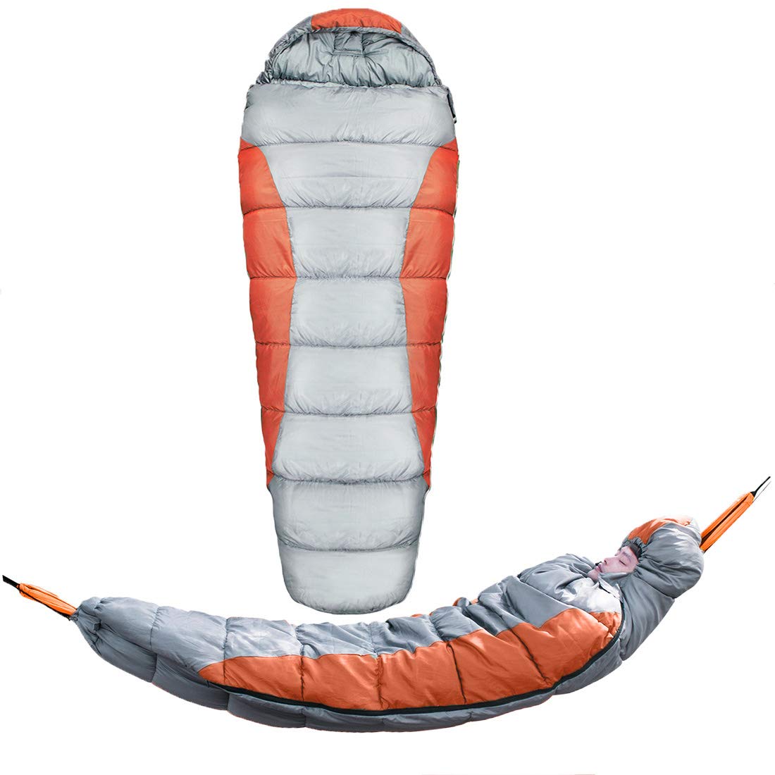 WintMing Underquilt for Single Hammock Waterproof Camping Sleeping Bag for Backpacking Hiking Winter Travel Full Length Keep Your Warmer (Orange)
