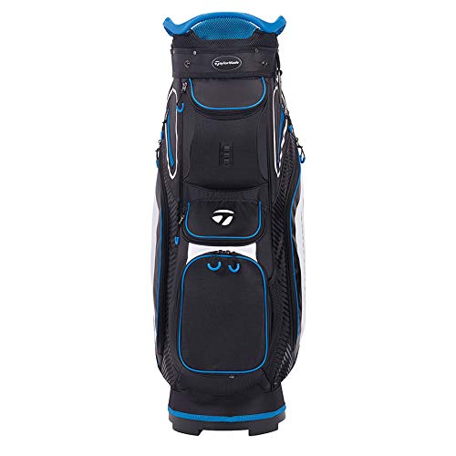 TaylorMade Cart 8.0 Bag, Black/White/Blue