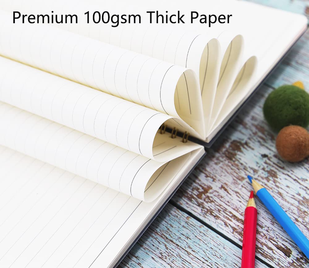 Zegrox Lined Spiral Journal Notebook, 6PCS,160 Pages, Medium 5.75 inches x 8.35 inches - 100 GSM Thick Paper, Hardcover, Double-Wire Spiral Journal & Notebook