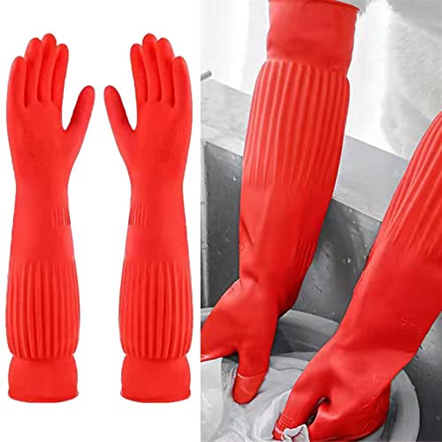 VEMMIO Cleaning Glove Soft String Kitchen Dishwashing Gloves Thickened Dishwashing Gloves Garden Cleaning Protective Gloves (Color : Yellow, Size : Medium)