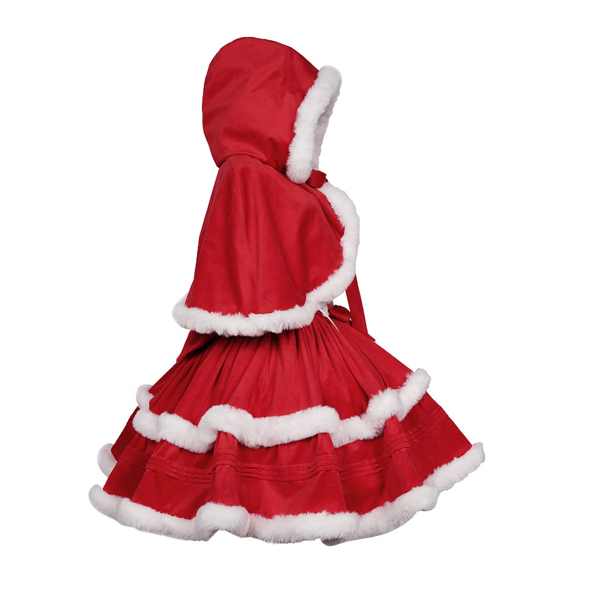 Women's Christmas Dress Skirt and Hooded Cloak Match (Red, XXL) …