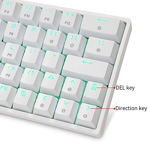 YUNZII SK64 64 Keys Hot Swappable Optical Mechanical Keyboard with ABS Shine-Through Keycaps, RGB Backlit, Programmable for Win/Mac/Gaming (Gateron Optical Brown, White)
