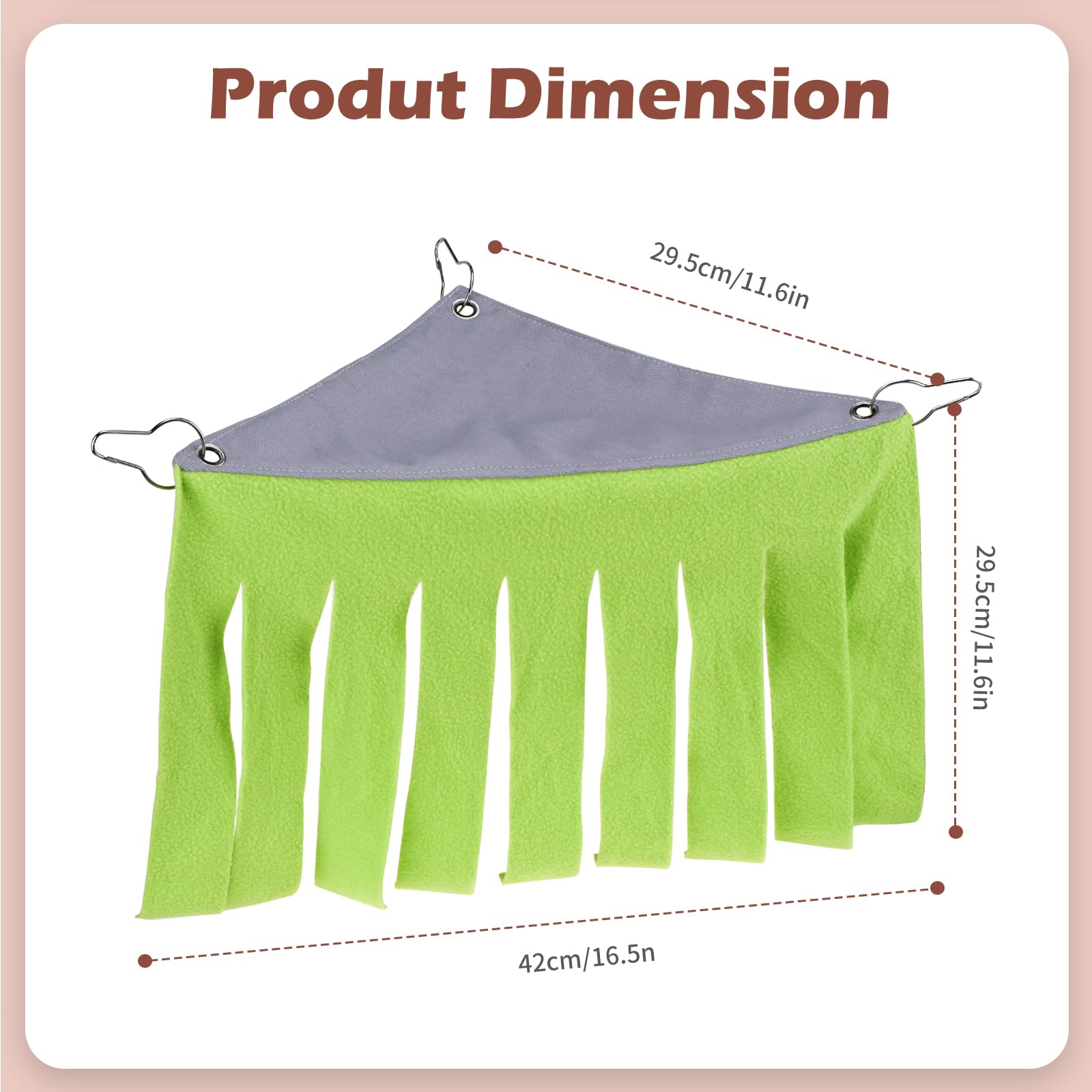 Ullnosoo Guinea Pig Corner Hideout, 2Pcs Hamster Hideaway Fleece Toys Cage Accessories for Chinchilla Rat Hamster Hedgehog Rabbit Ferret Squirrel, Removable Blue and Green