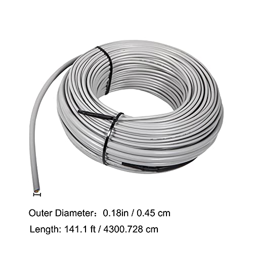 VEVOR Floor Heating Cable,540W 120V Floor Tile Heat Cable,141.1 FT Long,42.7 sqft,with Convenient Temperature Control Panel,No Noise or Radiationā¦